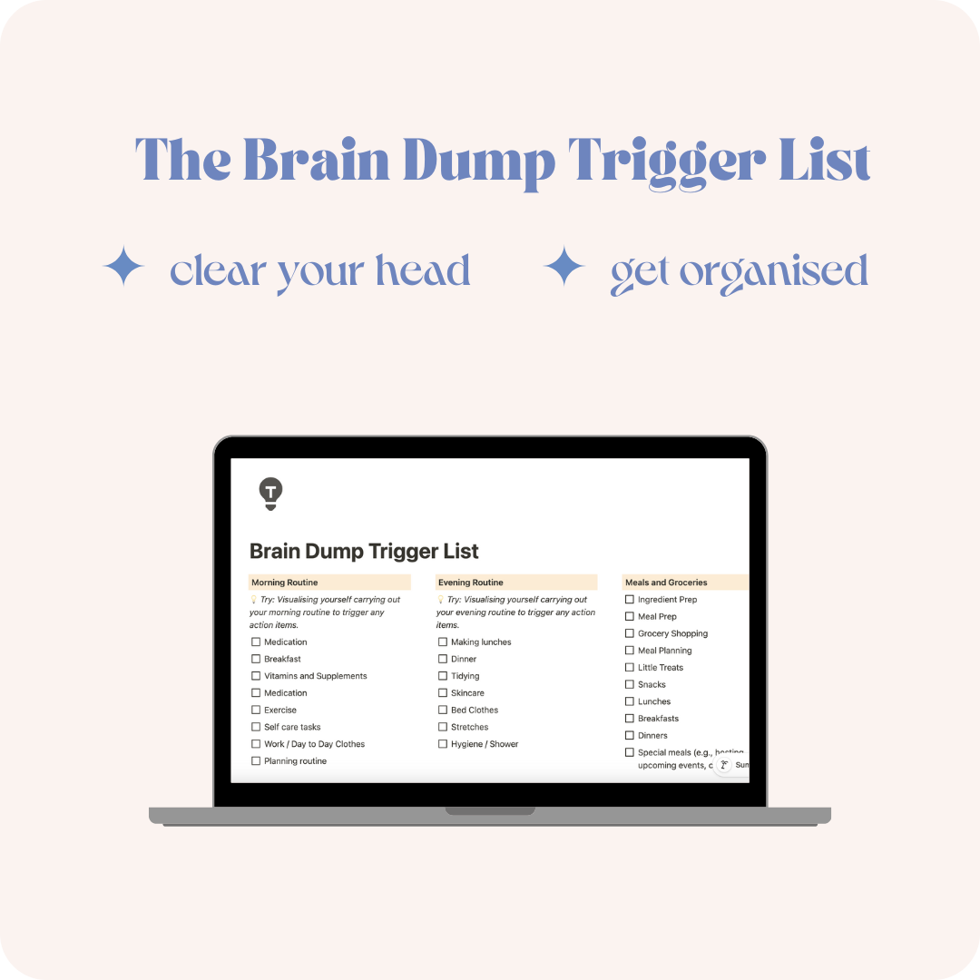 Brain Dump Trigger List Notion Template – MuchelleB